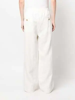 Commas Mid-rise Wide-leg Trousers - White