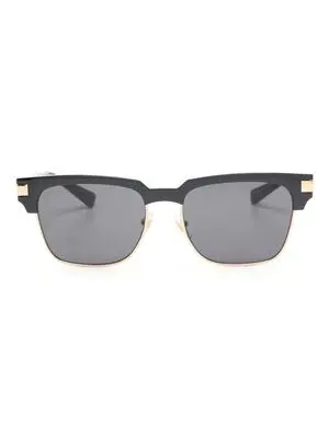 Versace Logo Square Frame Sunglasses - Black