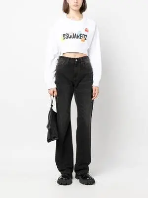 Dsquared2 Logo-print Cropped Sweartshirt