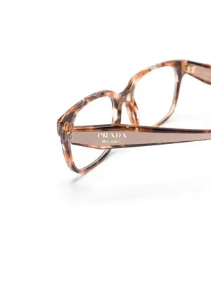 Prada Tortoiseshell Square Frame Glasses - Brown