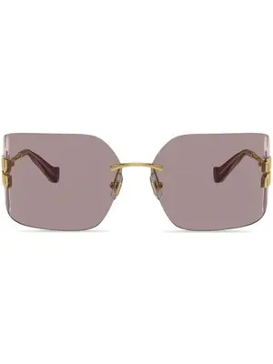 Miu Miu Rimless Sunglasses - Gold