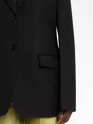 JIL SANDER Single-breasted Cotton Blazer - Black