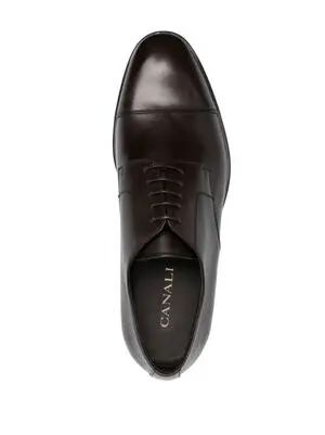 Canali Almond-toe Leather Oxford Shoes