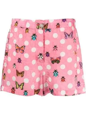 Versace Butterflies-print Silk-blend Shorts