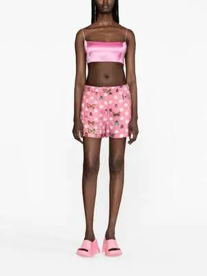Versace Butterflies-print Silk-blend Shorts