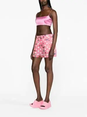 Versace Butterflies-print Silk-blend Shorts