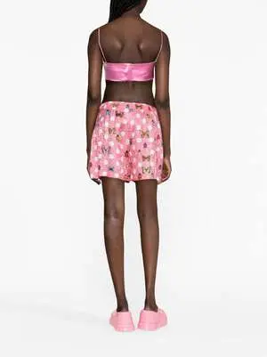 Versace Butterflies-print Silk-blend Shorts