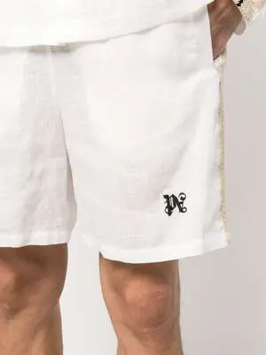 Palm Angels Monogram Linen Track Shorts