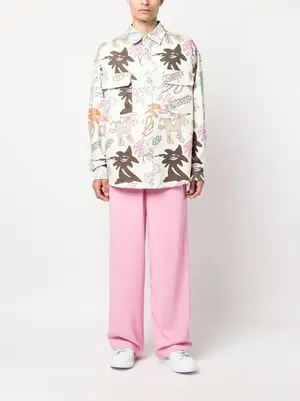 Palm Angels Graphic-print Long-sleeve Shirt