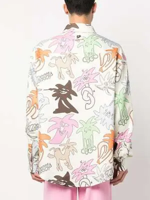 Palm Angels Graphic-print Long-sleeve Shirt