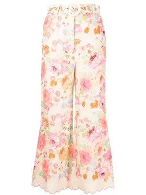 Zimmermann Raie Floral-print Trousers