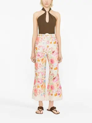Zimmermann Raie Floral-print Trousers