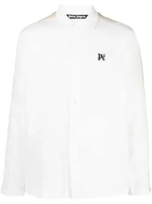 Palm Angels Pa Monogram-print Linen Shirt - White