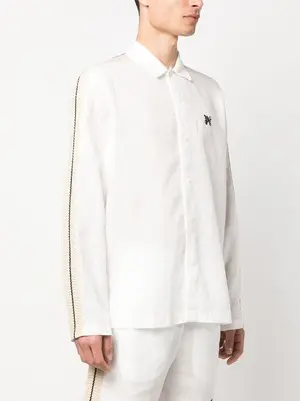 Palm Angels Pa Monogram-print Linen Shirt - White