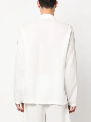 Palm Angels Pa Monogram-print Linen Shirt - White