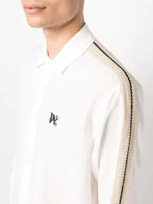 Palm Angels Pa Monogram-print Linen Shirt - White