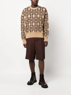 Palm Angels Jacquard Sweater - Neutrals