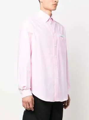 Palm Angels Logo-patch Cotton Shirt