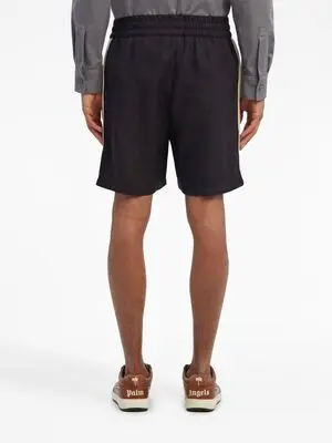 Palm Angels Monogram-embroidered Striped Shorts - Black
