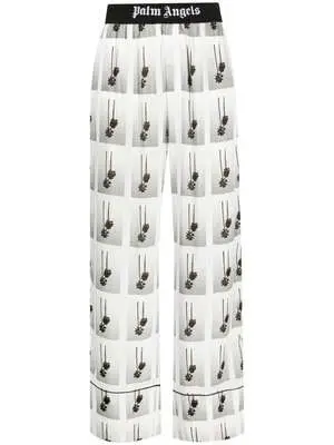 Palm Angels Mirage Graphic-print Trousers - White