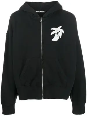 Palm Angels Logo-print Zip-up Hoodie