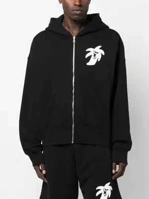 Palm Angels Logo-print Zip-up Hoodie