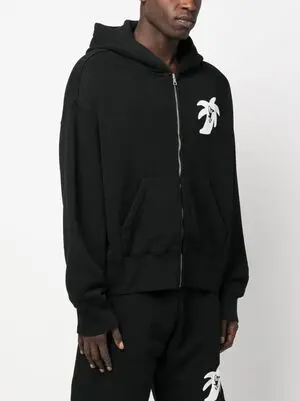Palm Angels Logo-print Zip-up Hoodie