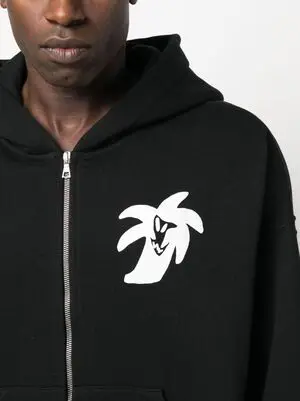 Palm Angels Logo-print Zip-up Hoodie