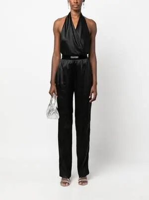 TOM FORD High-waisted Silk Trousers - Black
