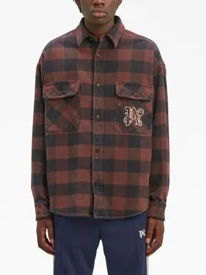 Palm Angels Monogram-print Checked Shirt