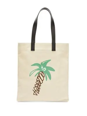 Palm Angels Logo-print Tote Bag - Neutrals