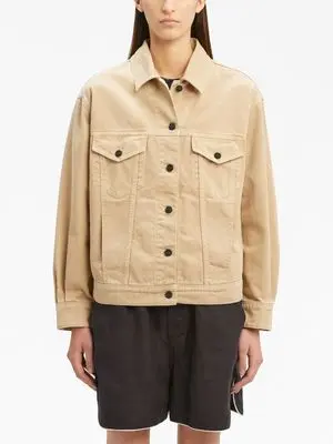Palm Angels Loose Bull Denim Jacket - Neutrals