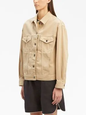 Palm Angels Loose Bull Denim Jacket - Neutrals