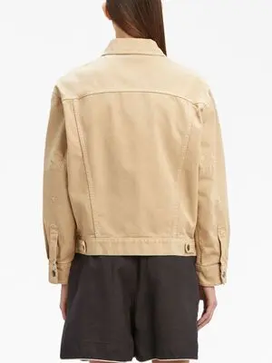 Palm Angels Loose Bull Denim Jacket - Neutrals