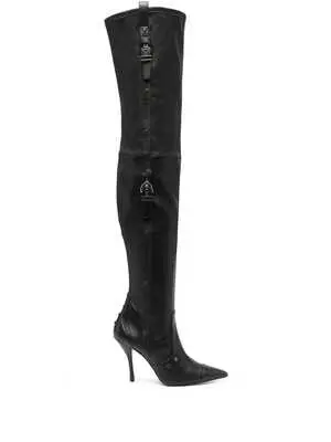 Stuart Weitzman Silver Tone Boots For Women