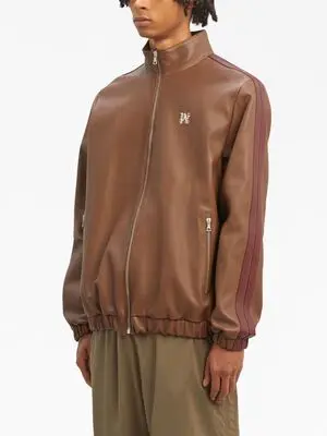 Palm Angels Pa Monogram Leather Track Jacket