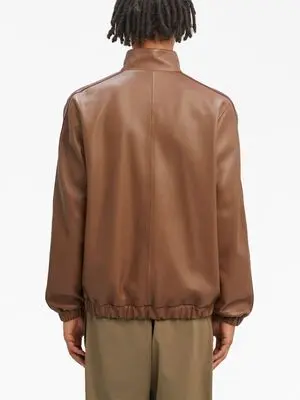 Palm Angels Pa Monogram Leather Track Jacket