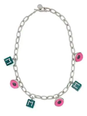 Marni Dice Motif Charm Necklace - Blue