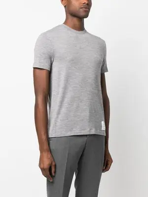 Thom Browne 4-bar Wool T-shirt - Grey