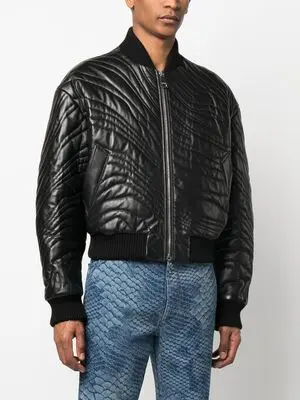 Roberto Cavalli Leather Bomber Jacket