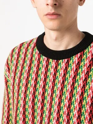 LANVIN Chevron-motif Jumper - Red