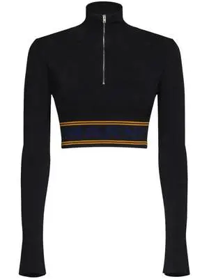 Marni Logo Cropped Jumper - Black