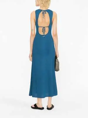 GANNI Metallic Ribbed Midi Dress