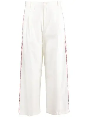 Zeus+dione Tape-detail Wide-leg Trousers - White