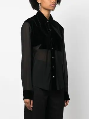 TOM FORD Panelled Buttoned Shirt - Black