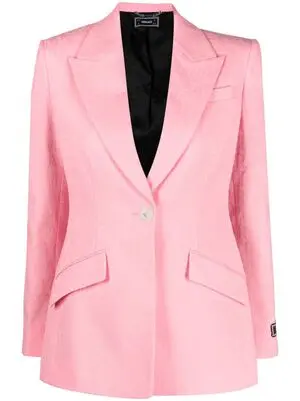 Versace Allover-jacquard Wool Blazer - Pink