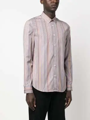 Paul Smith Striped Pointed-collar Cotton Shirt