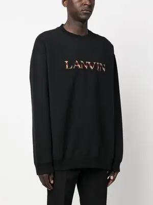 LANVIN Embroidered Logo Crewneck Sweatshirt - Blue