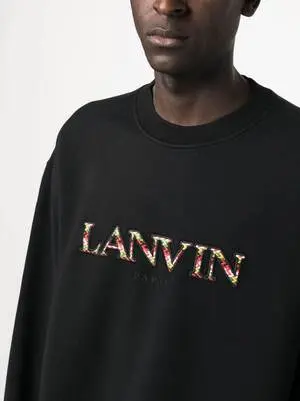 LANVIN Embroidered Logo Crewneck Sweatshirt - Blue