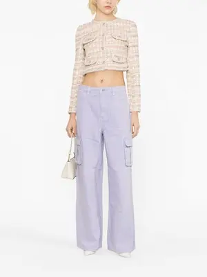 SELF-PORTRAIT Wide-leg Cargo Jeans